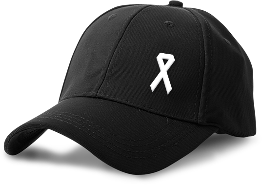 Polyester Black Cap - Logo Front – White Ribbon Shop